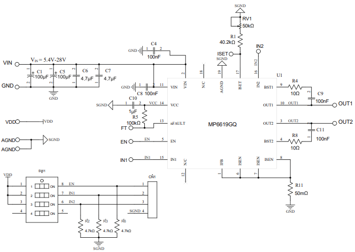 EV6619-Q-00A: 5A, 5.4 ~ 28V, H-Bridge Motor/Solenoid Driver